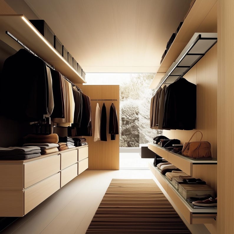 Walkin Closet Interior Design With the Minimalist Theme, Custom 3D ...