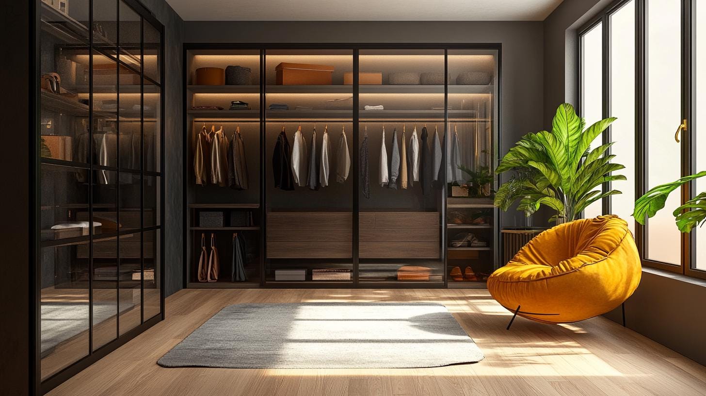 Walk-in Closet, Bedroom and Bathroom Interior Design, Custom 3D Model ...