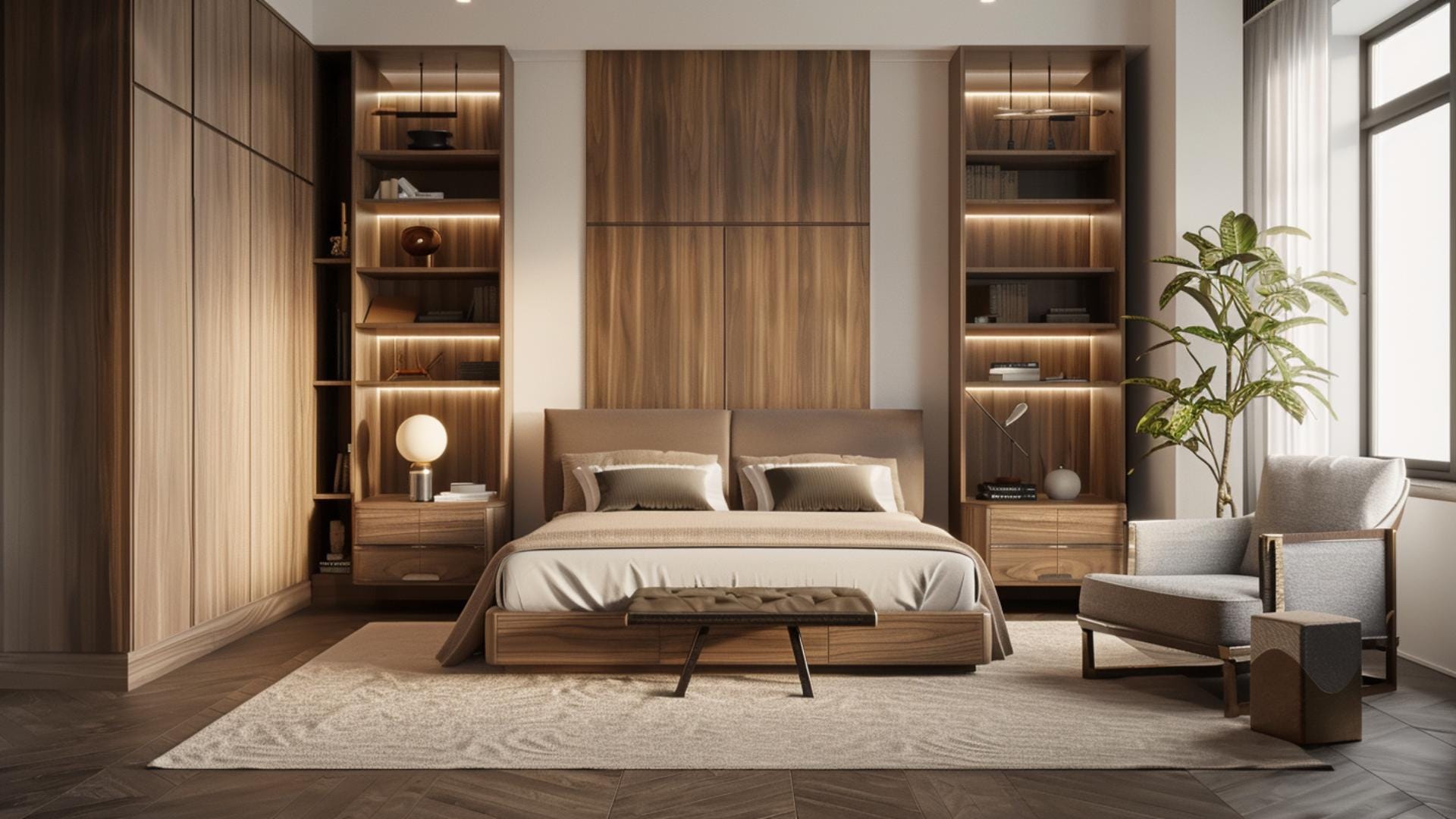 Walk-in Closet, Bedroom and Bathroom Interior Design, Custom 3D Model ...