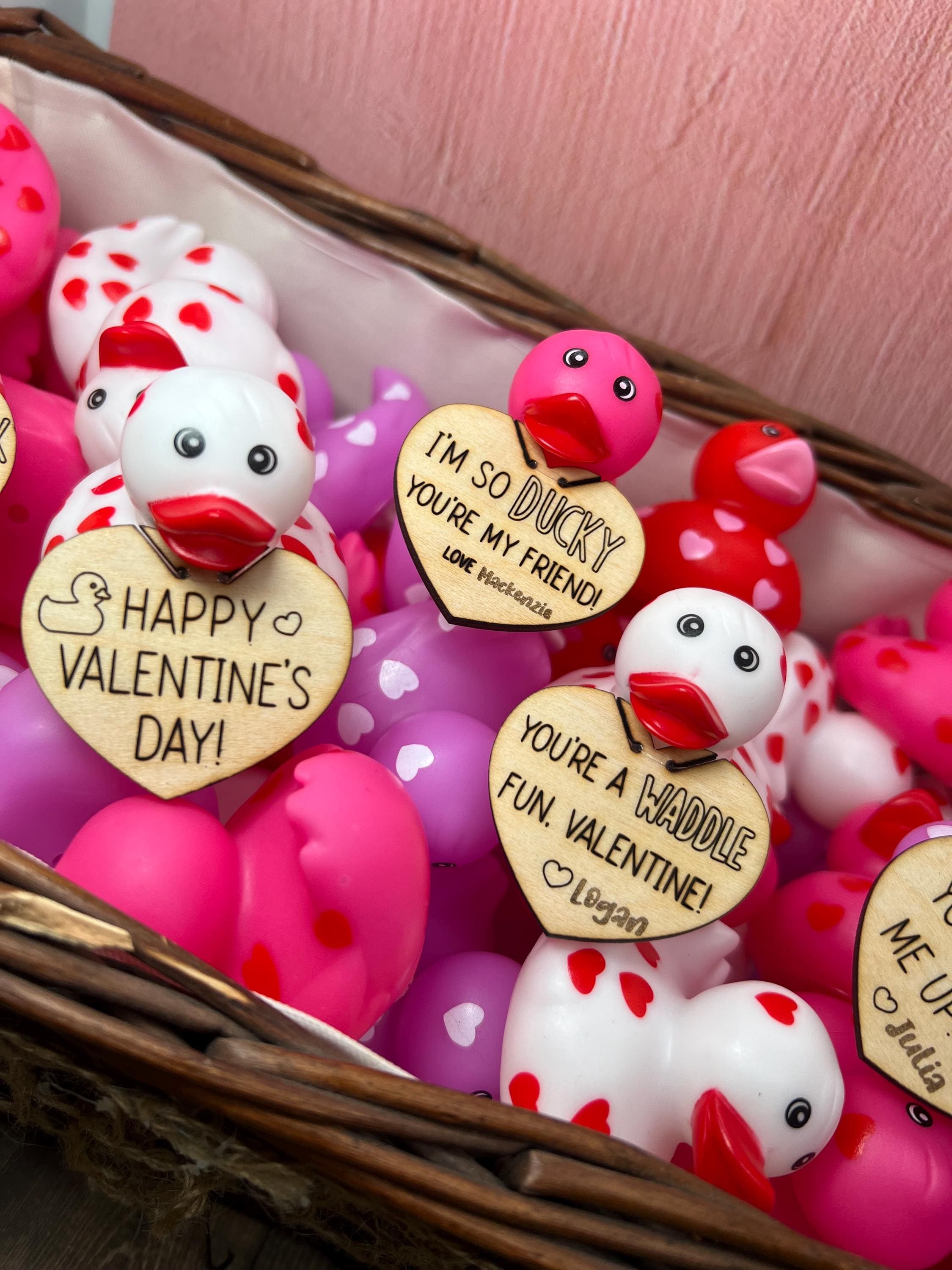 Ducky Valentine Favor, Valentine’s Day Favor, Party Favor, Class ...