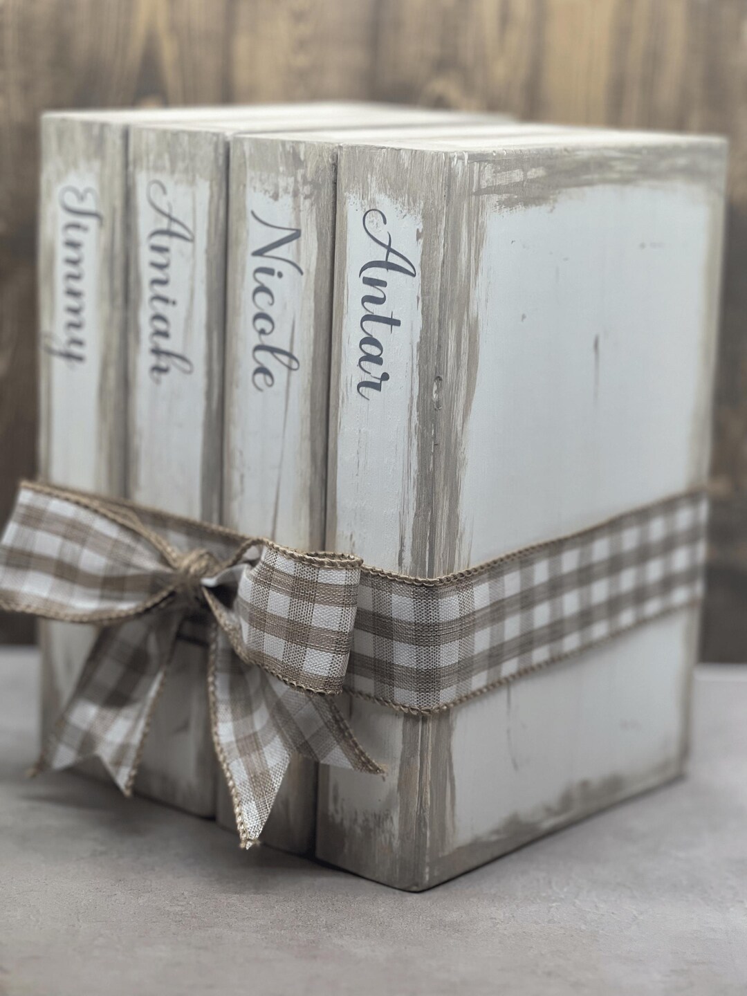 Personalized Family Book Stack, Wood Book Stack, Personalized Book Stack, Home Decor, This is Us ...