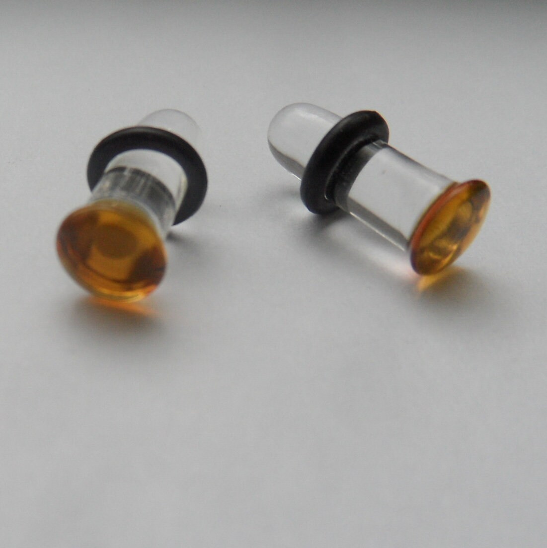 Glass gauges 4g amber and clear plugs size 4 gauge | Etsy
