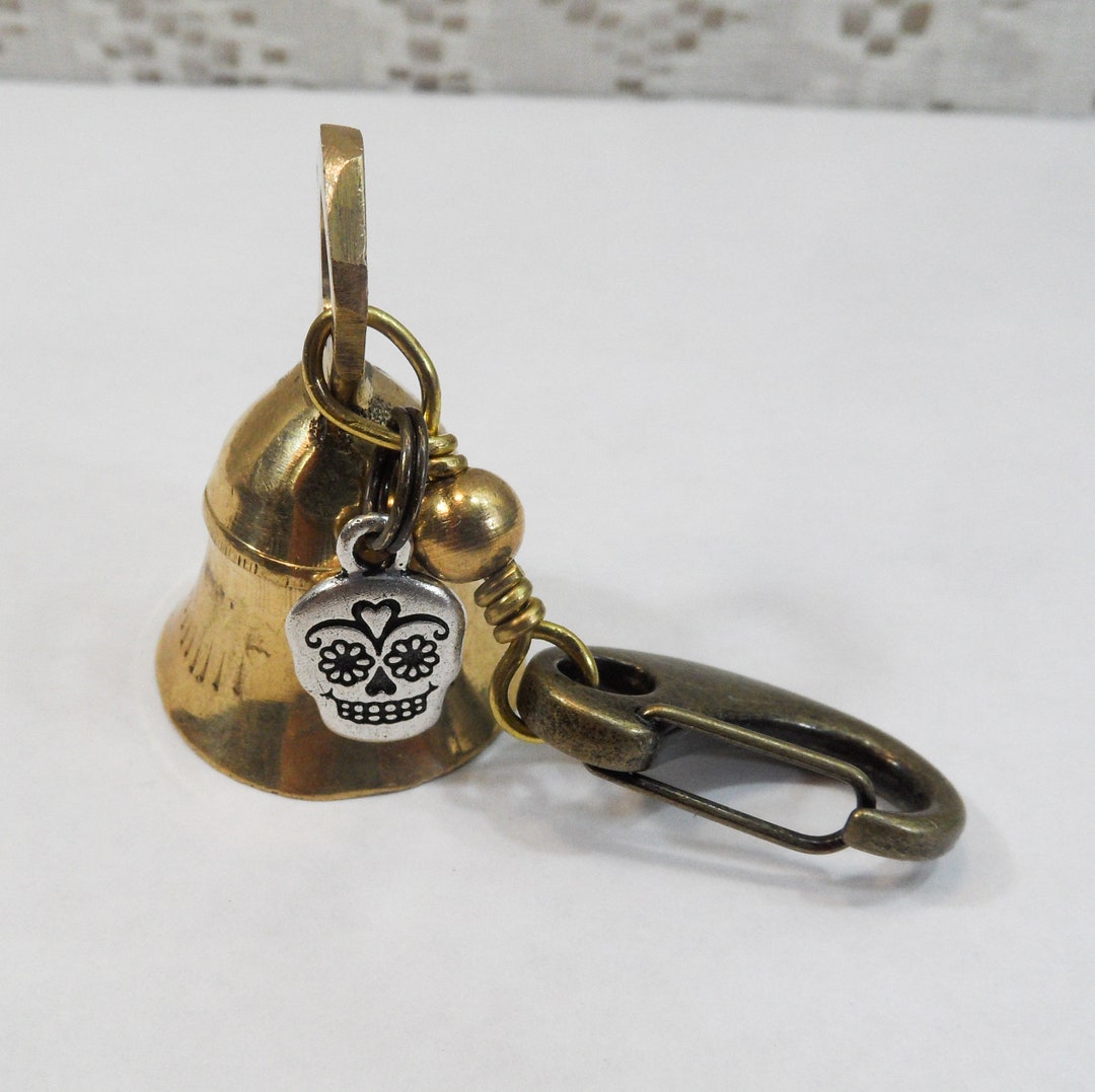 Guardian Biker Bell, Skull Charm, Bell for Motorcycles, Brass Bell ...