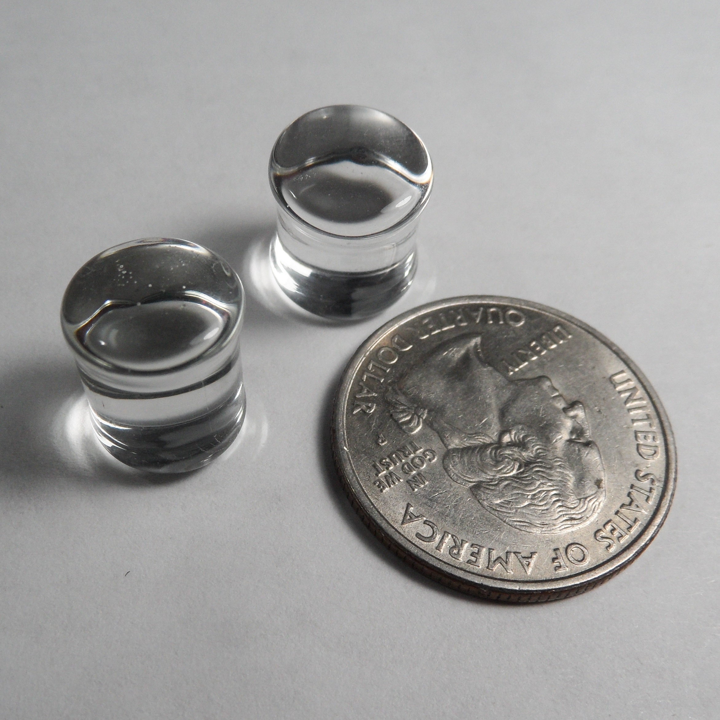 Glass gauges 00g clear glass plugs 00 gauge | Etsy