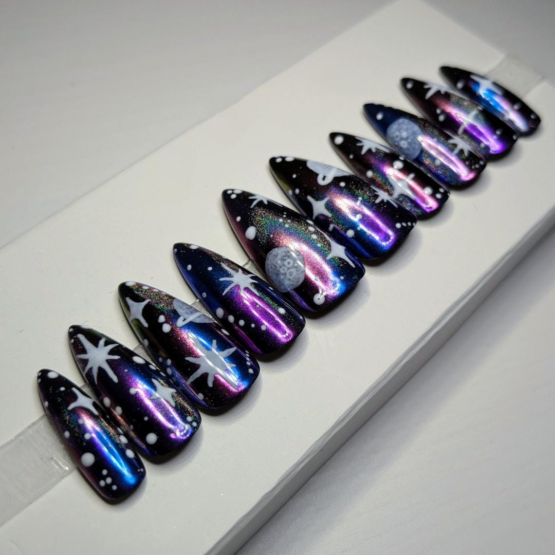 Galaxy Girl Set Custom Press on Nails False Nails Glue on Nails Fake ...