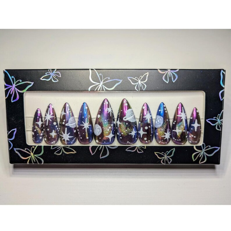 Galaxy Girl Set Custom Press on Nails False Nails Glue on Nails Fake ...