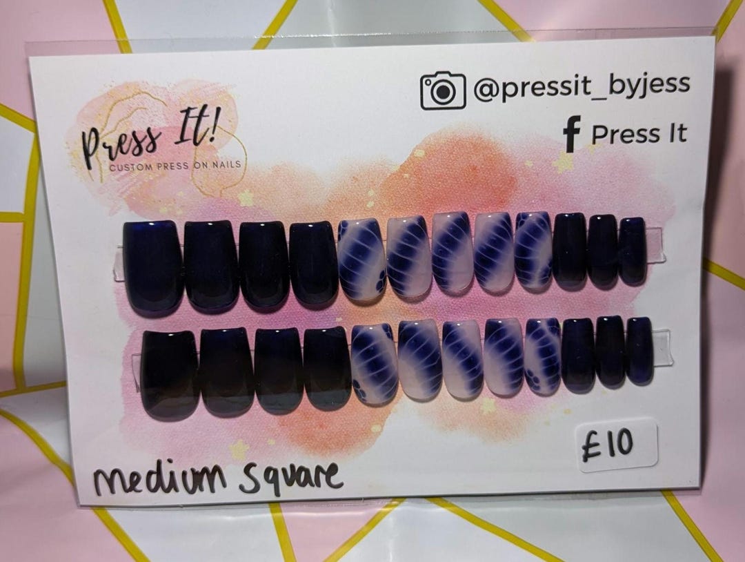 Pre-made Press on Nails No Sizing Kit Needed False Nails Glue on Nails ...