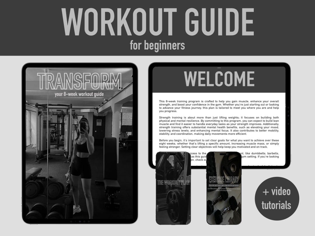 Transform Your Body in 8 Weeks Beginner Workout Guide - Etsy