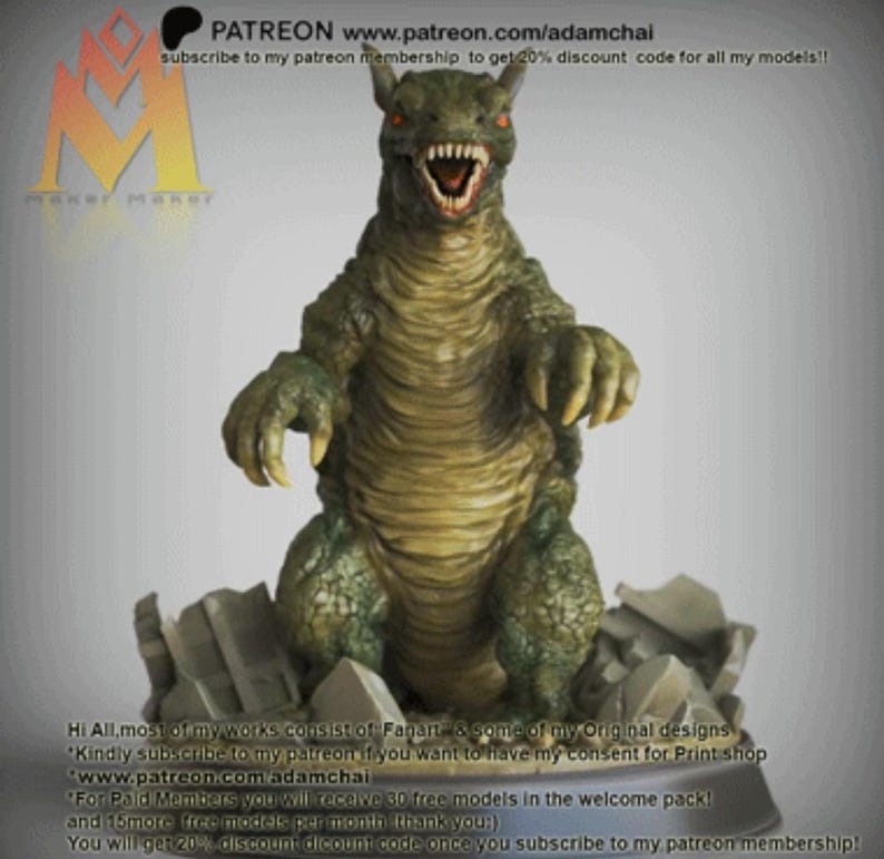 Gorgo Kaiju Figure, 12K High Quality 3D Printed Figurine, Fantasy ...
