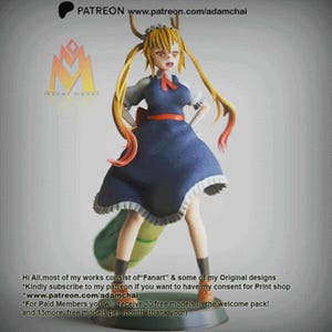 Tohru Figure, 12K High Quality 3D Printed Figurine, Kobayashi San Chi ...