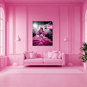 Glamorous Cow Art Print Pink Runway Fashion Digital Artwork Stylish ...