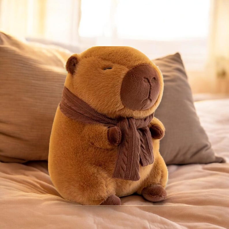 Capybara Plush Toy – Cute Capybara With Strawberry Hat or Turtle ...