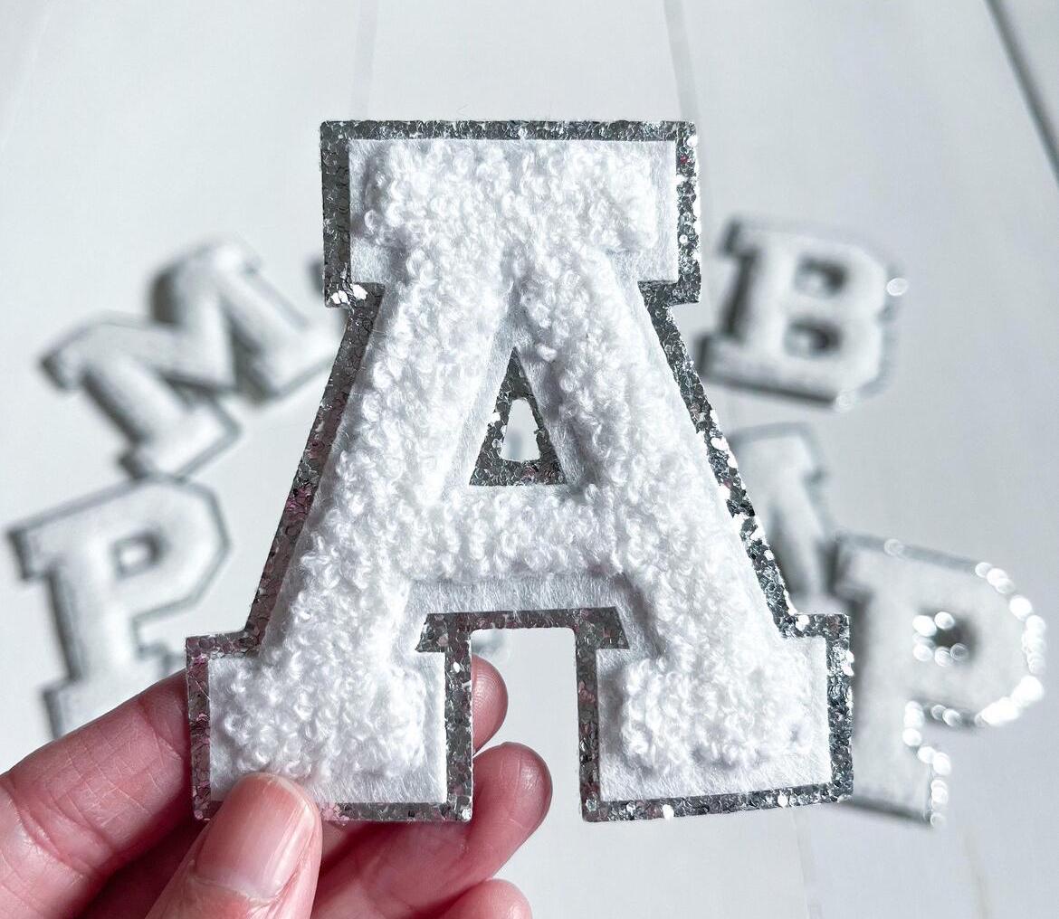 7cm Chenille Patch Letter Patches Iron on Sew on Retro Alphabet ...