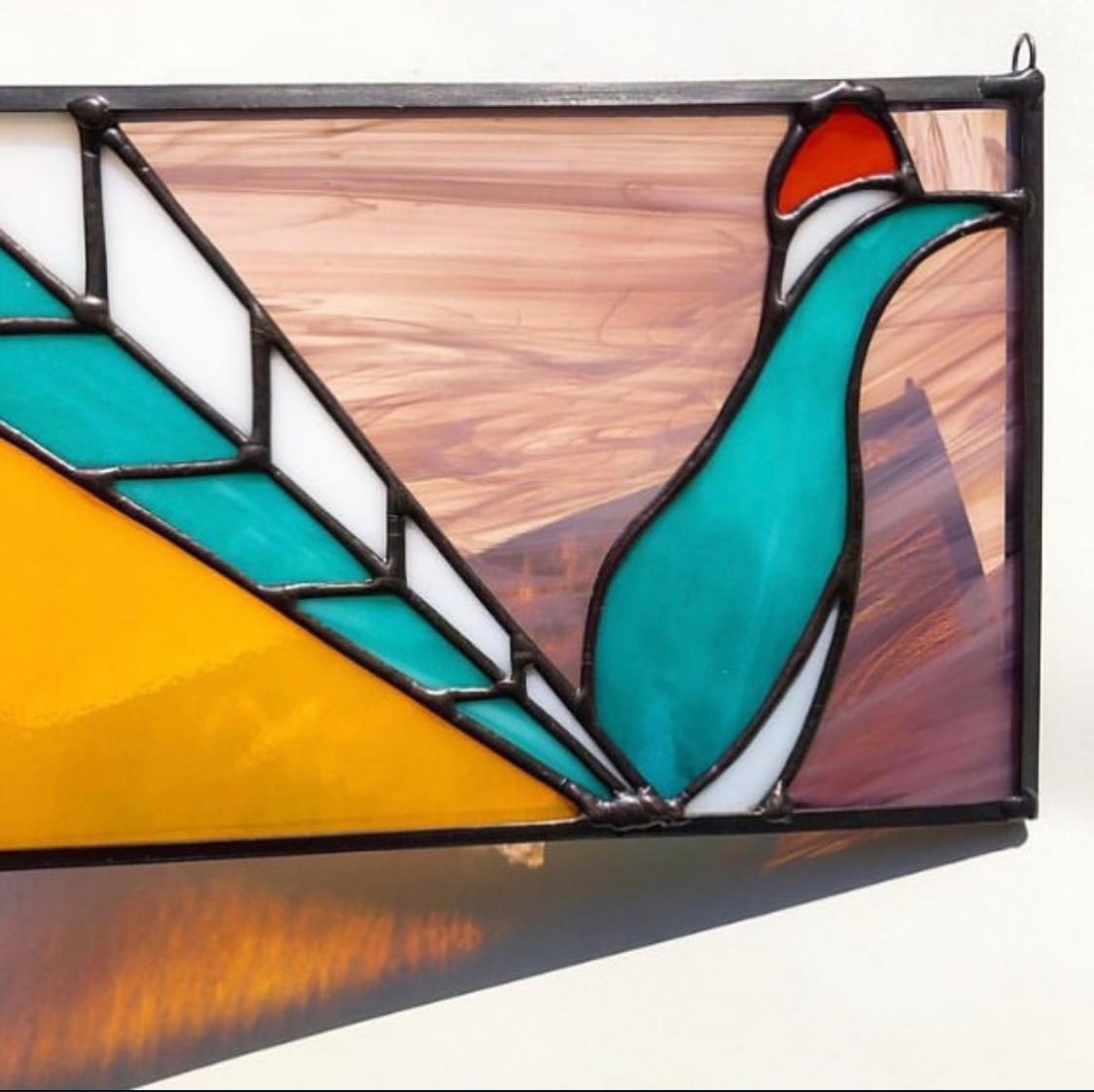 Download Stained Glass Pattern - Roadrunner - Etsy