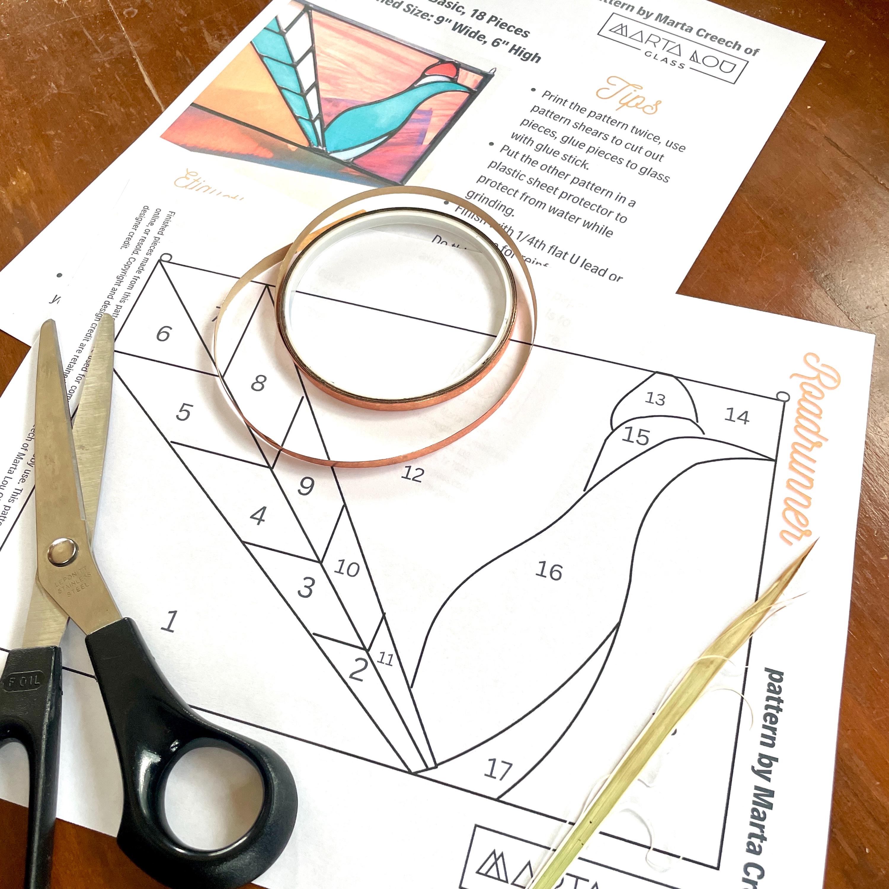 Download Stained Glass Pattern - Roadrunner - Etsy