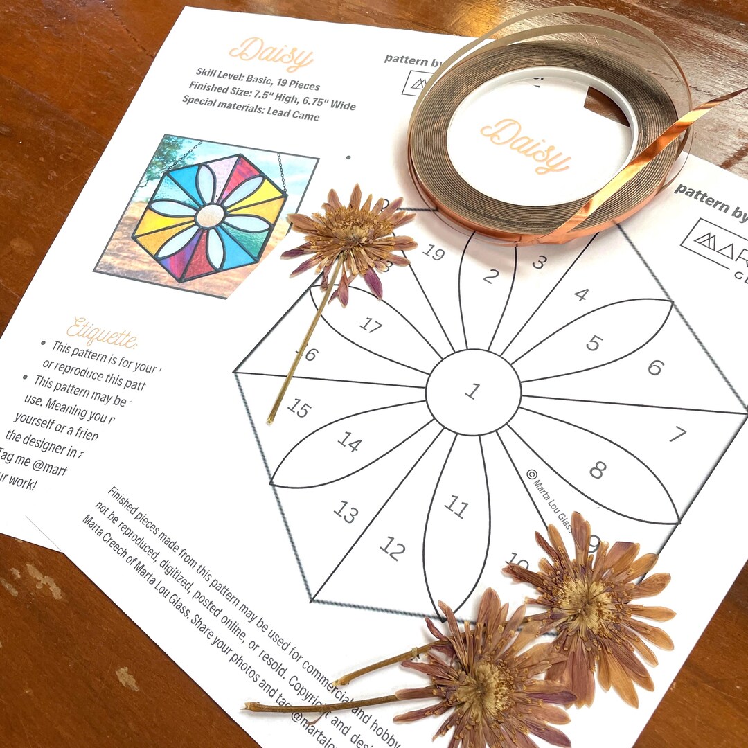 Download Pattern for Stained Glass - Daisy - Etsy