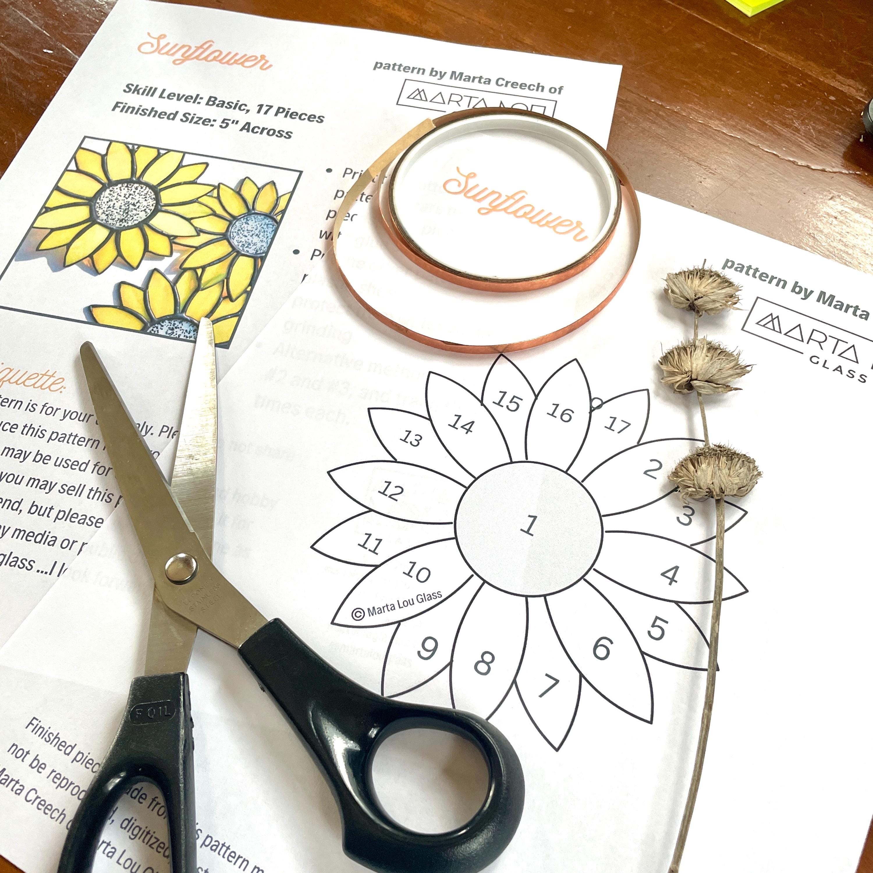 Download Stained Glass Pattern - Sunflower - Etsy