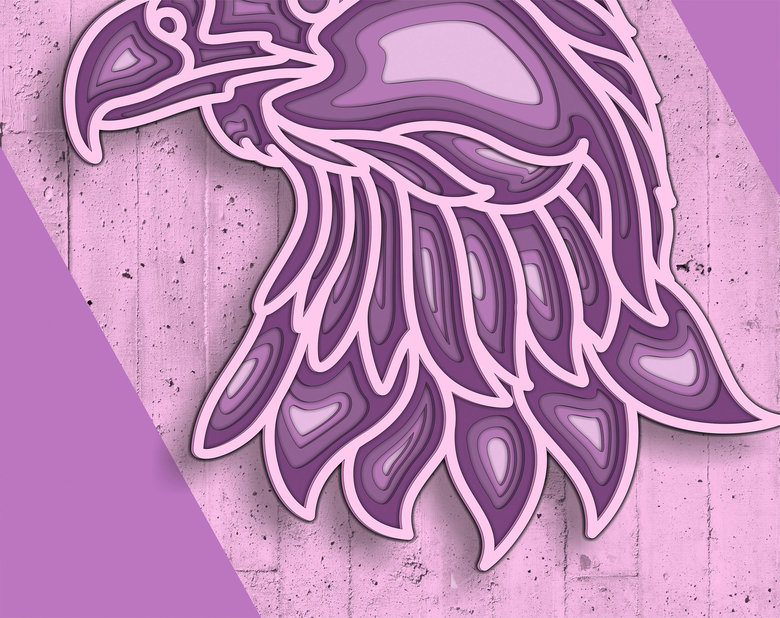 Eagle Head SVG, Bird DXF, Layered Animals, 3D Laser Cut Files, Digital ...
