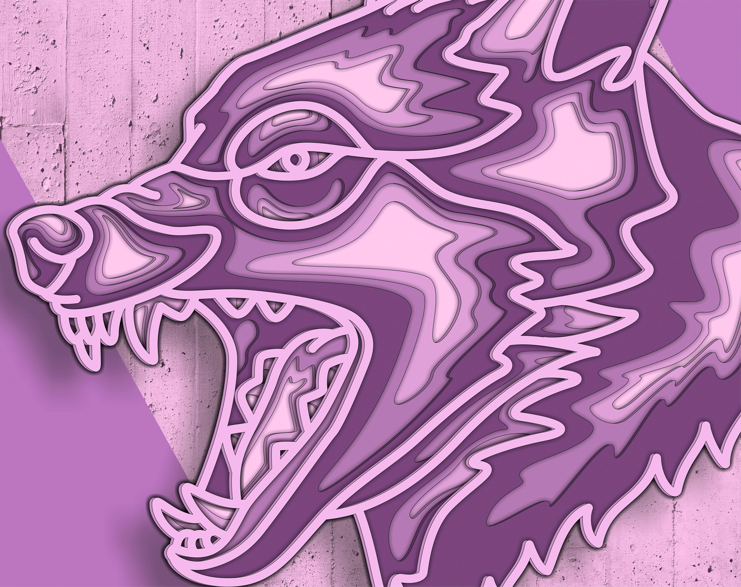 Wolf Laser Cut File, Wildlife DXF, Animal Head SVG, Layered Papercut ...