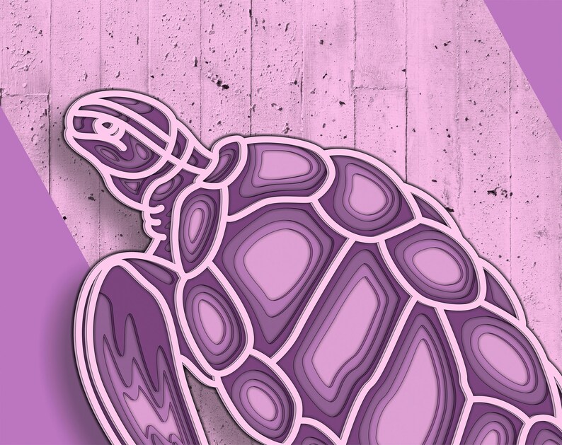 Multilayer Turtle, Sea Animal SVG, 5 Layers, Cricut 3D Template, Instant Digital Download, Laser ...