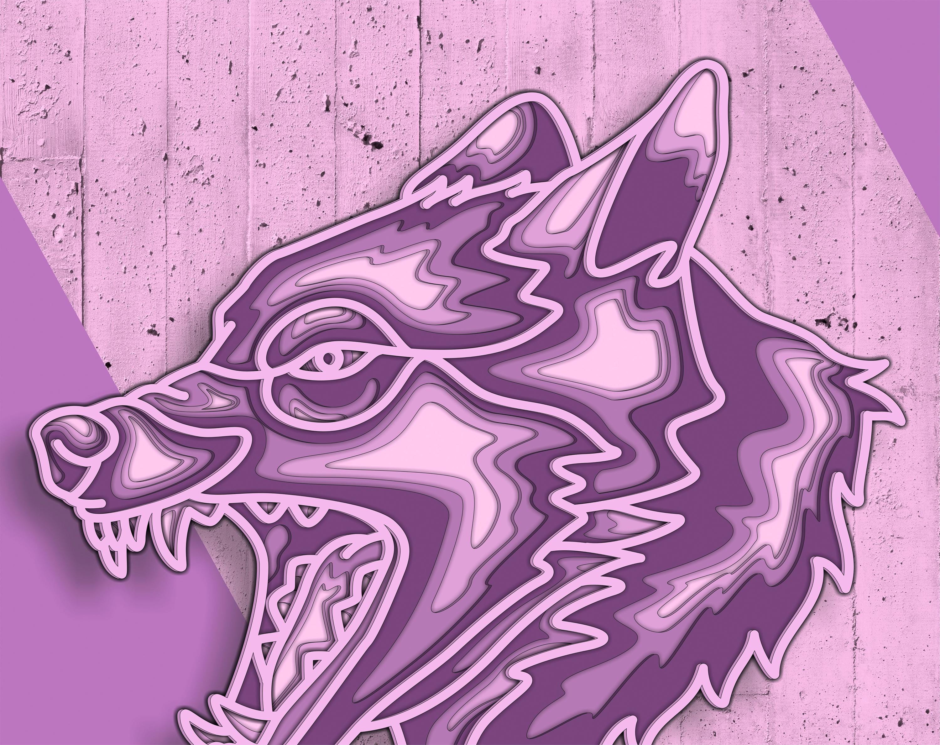 Wolf Laser Cut File, Wildlife DXF, Animal Head SVG, Layered Papercut ...