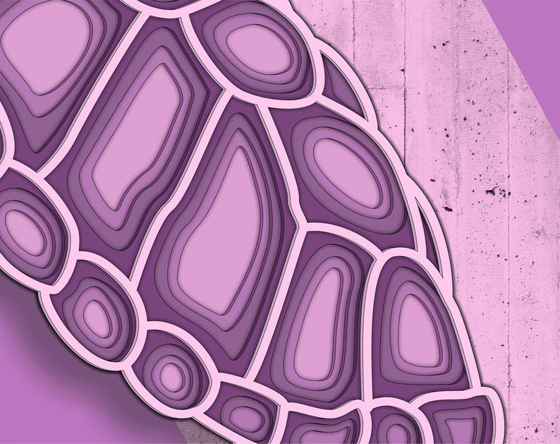 Multilayer Turtle, Sea Animal SVG, 5 Layers, Cricut 3D Template, Instant Digital Download, Laser ...