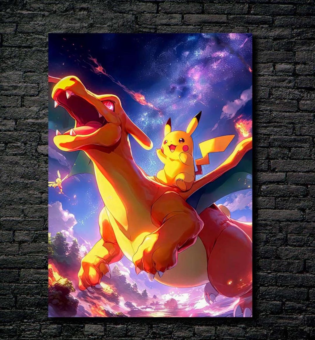 Anime Metal Poster Charizard ,pikachu,pokémon ,metal Poster 1mm Thick ...