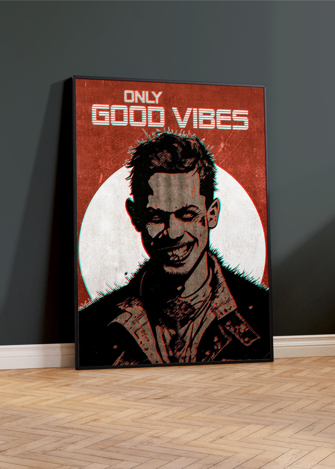 Punk Boy Laughing Wall Art, Framed Metal Maniac Quote Vintage Poster ...