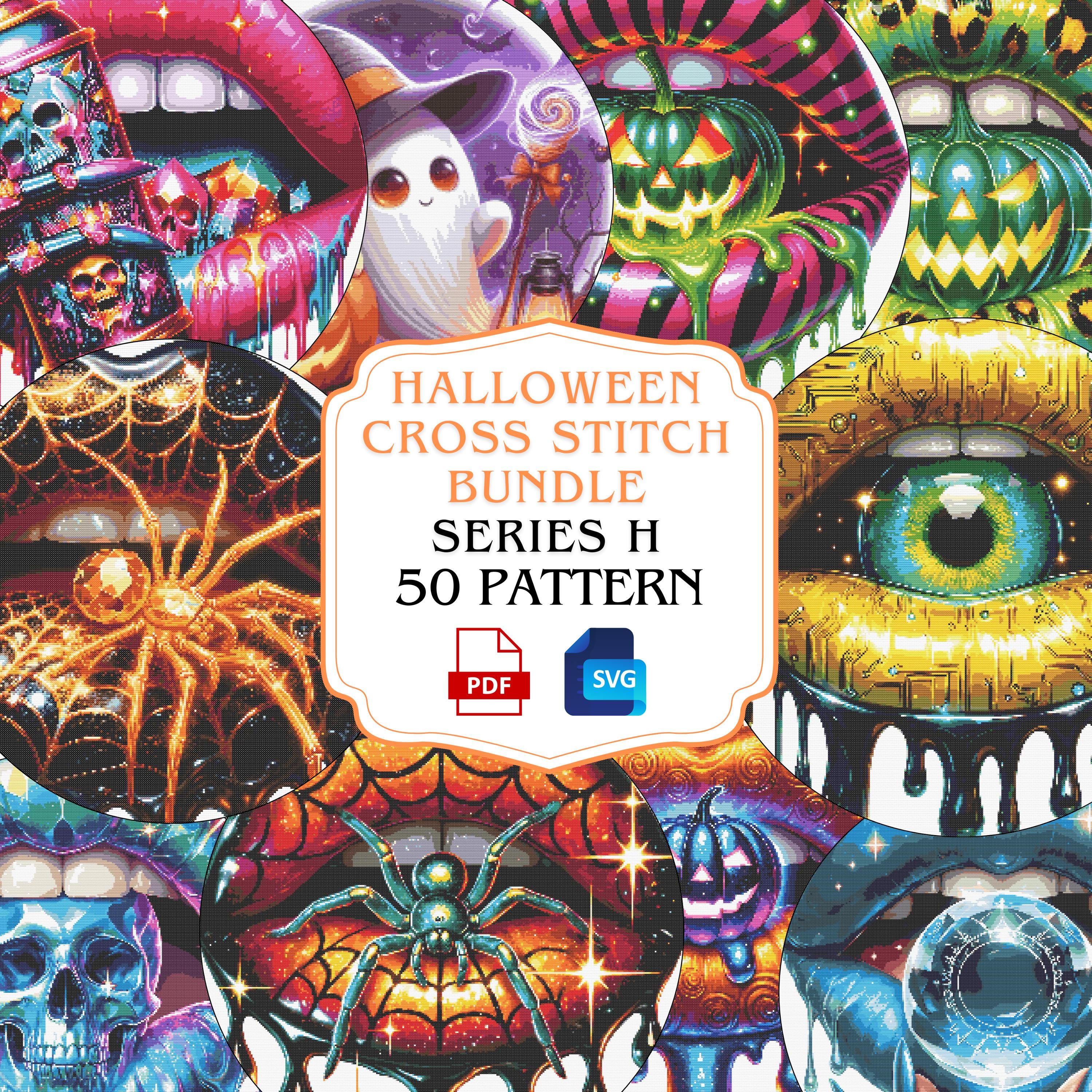 Spooky Lips Halloween Cross Stitch Pattern Bundle: (PDF Set) Series H ...