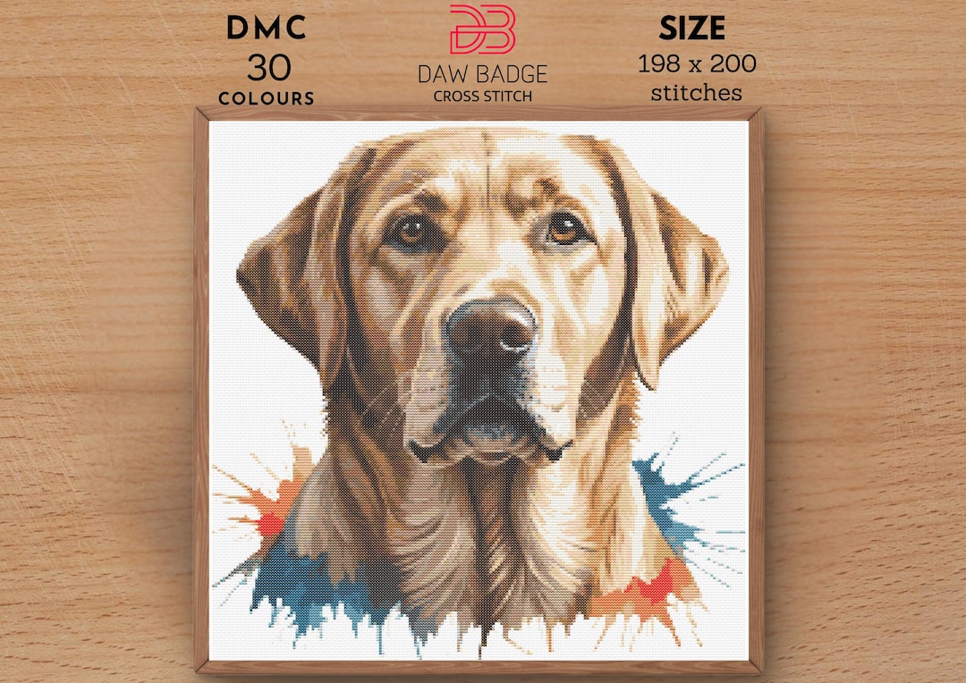Watercolor Labrador Retriever Cross Stitch Pattern (PDF) - Etsy