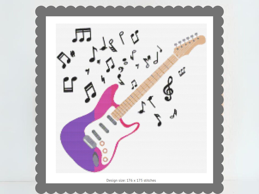 Guitar Cross Stitch Pattern Guitar Cross Stitch Cross Stitch Pattern ...