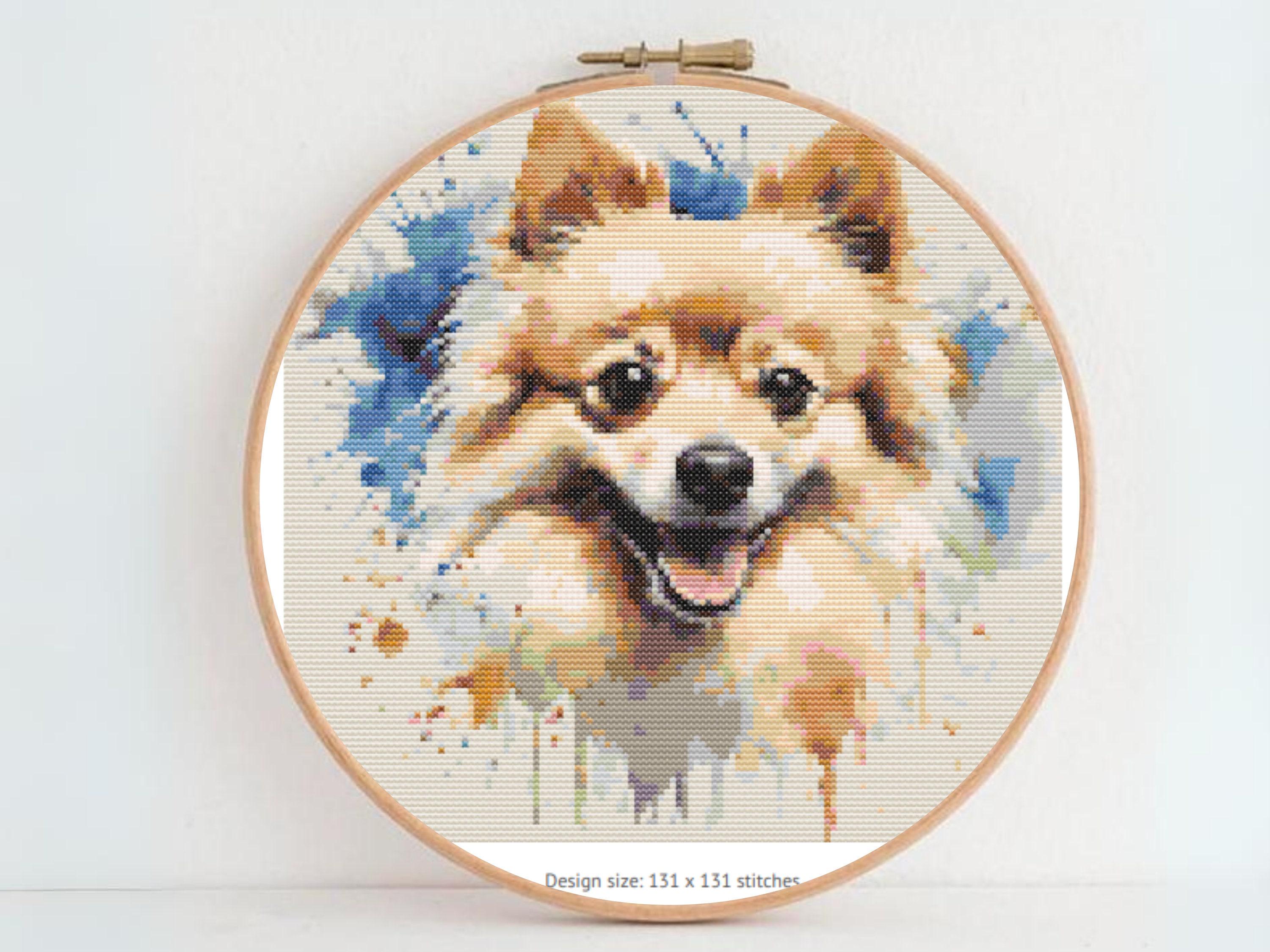 German Spitz Watercolor Dog Cross Stitch Pattern (PDF) - Etsy