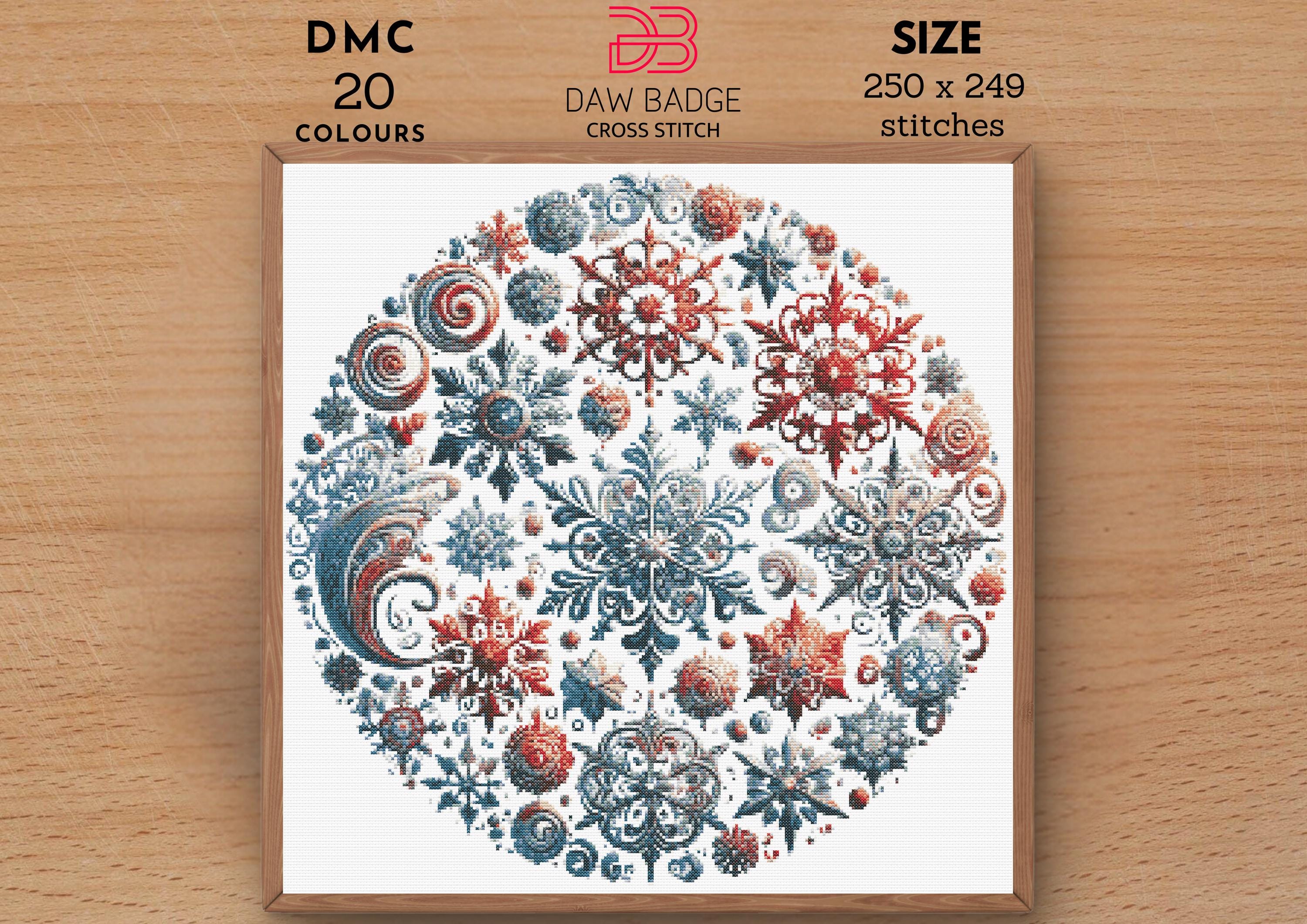Festive Snowflakes Christmas Cross Stitch Pattern (PDF) - Etsy