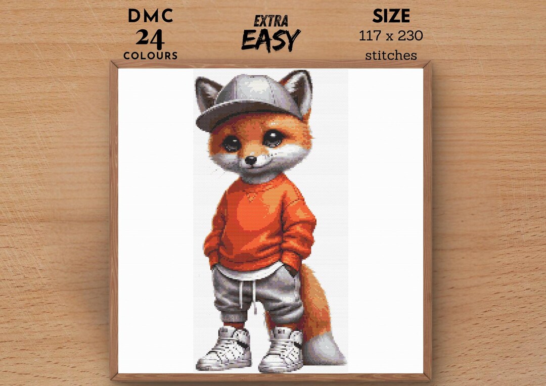 Cute Fox Embroidery, Modern Cross Stitch Pattern (PDF, SVG) - Etsy UK