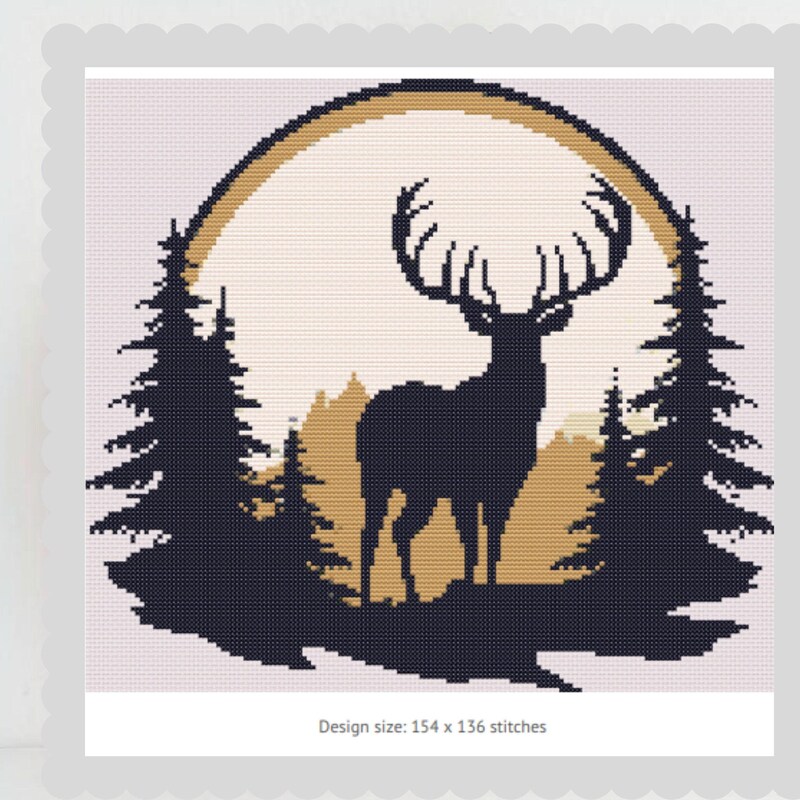 Deer Cross Stitch - Etsy