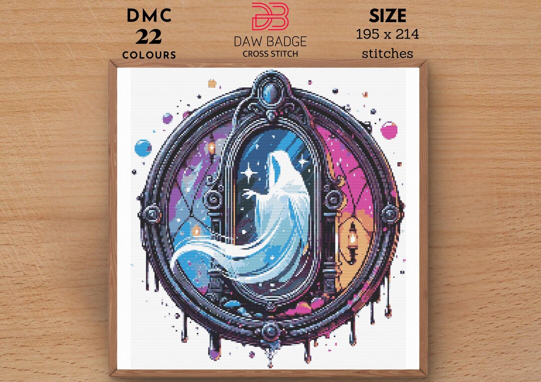 Cursed Mirror Halloween Pattern Halloween Xstitch Pumpkin Cross Stitch ...