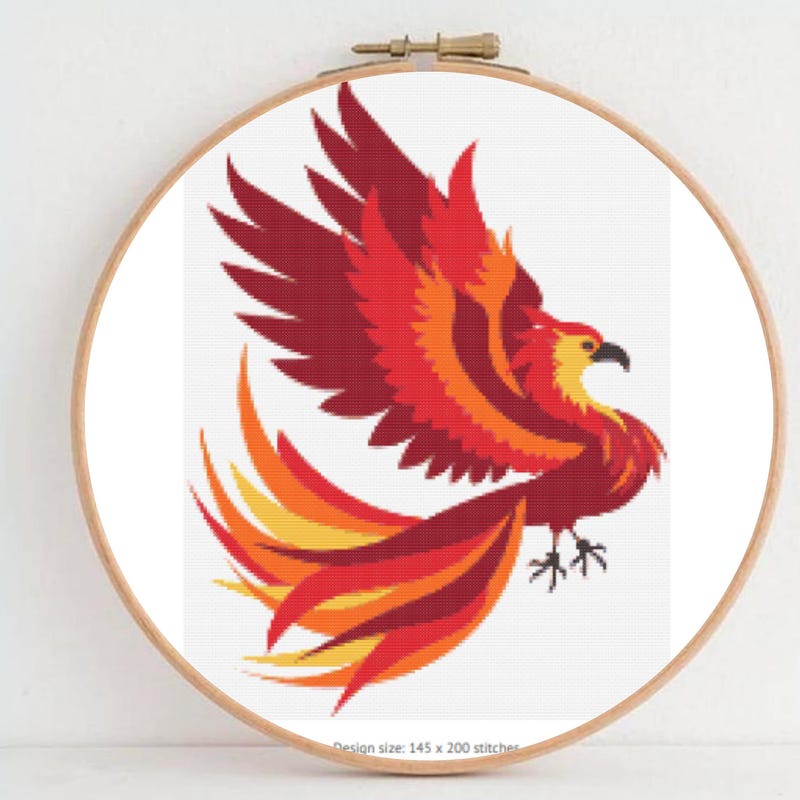 Phoenix Cross Stitch - Etsy