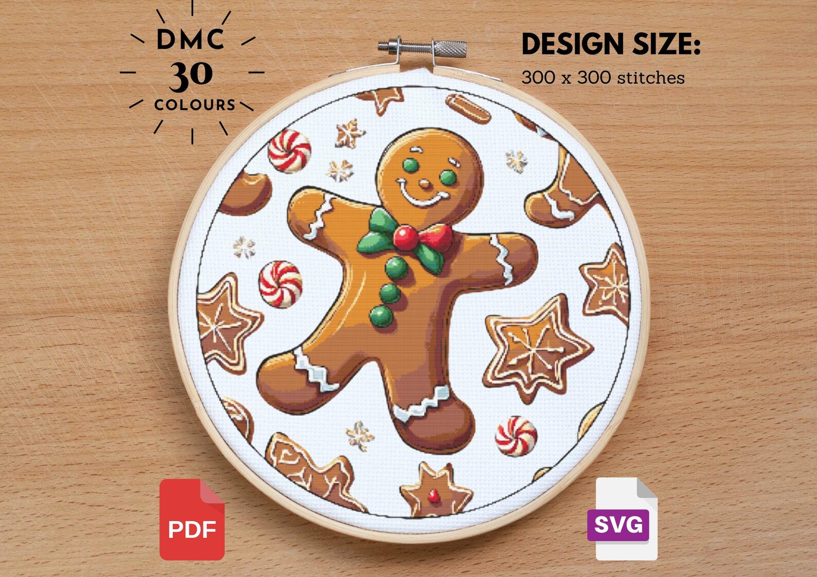 Christmas Gingerbread Man Cross Stitch, Stitching Christmas, Christmas ...