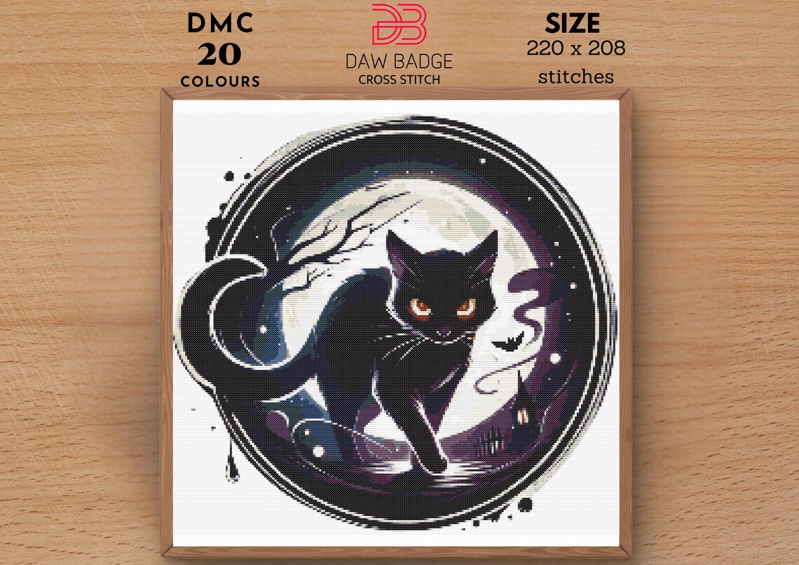 Spooky Cat Cross Stitch Pattern: Halloween Pumpkin Horror (PDF) - Etsy