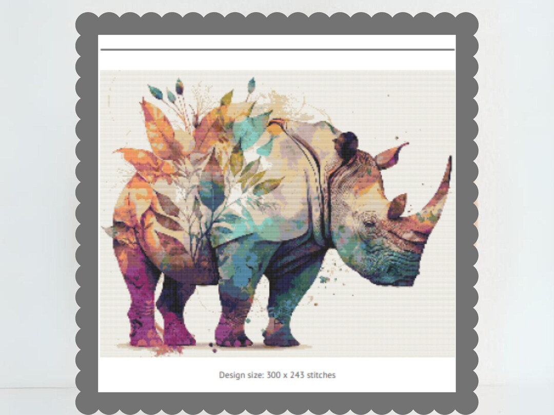 Rhino Cross Stitch Pattern Rhino Cross Stitch Cross Stitch Pattern ...