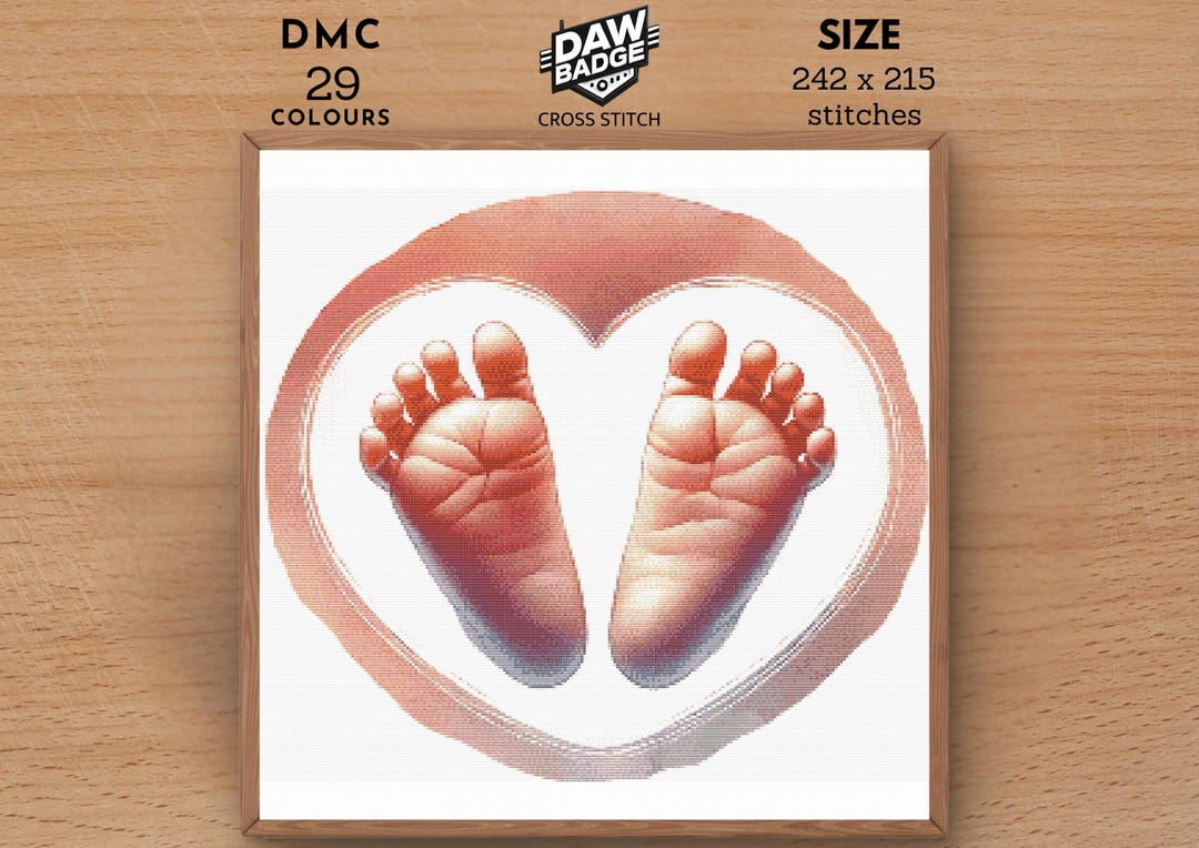 Baby Footprints Cross Stitch Pattern: Nursery Decor (PDF Pattern) - Etsy