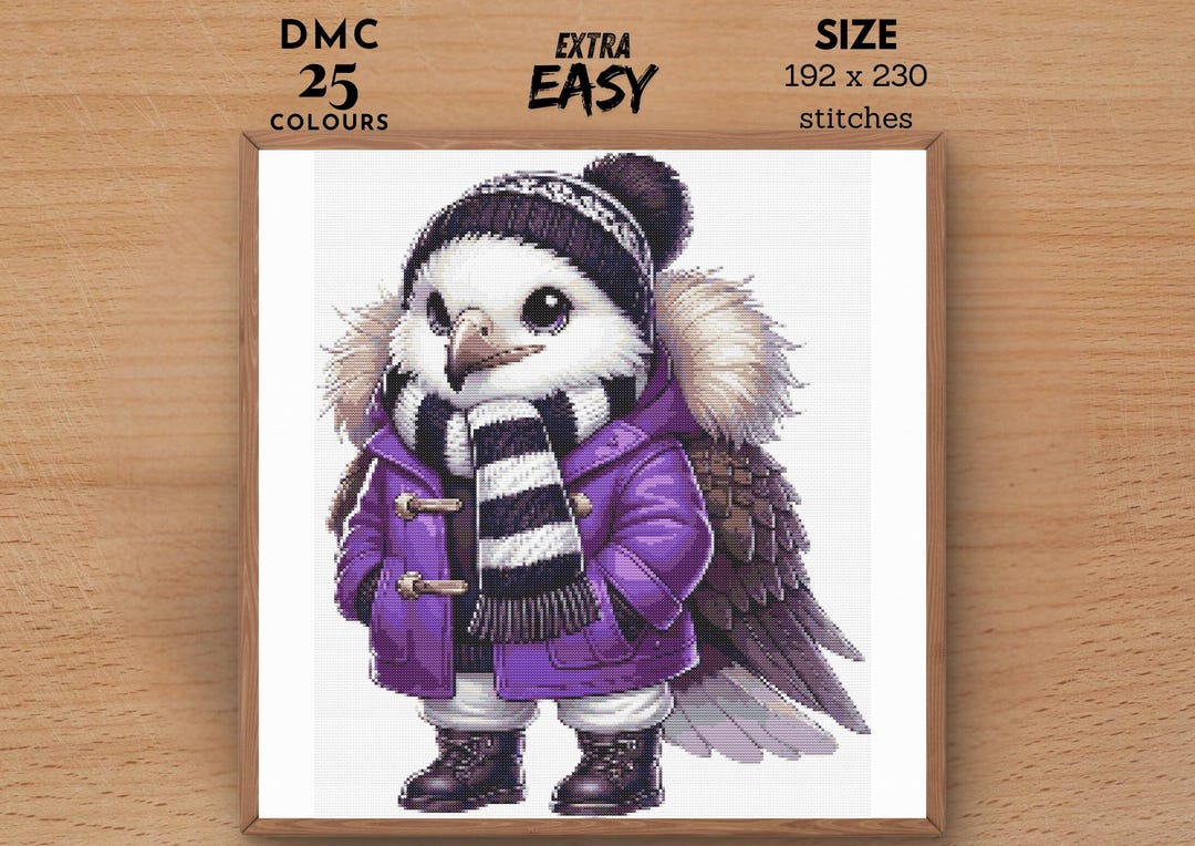 Cute Eagle Animals Modern Counted Easy Cross Stitch Pattern, Animal ...