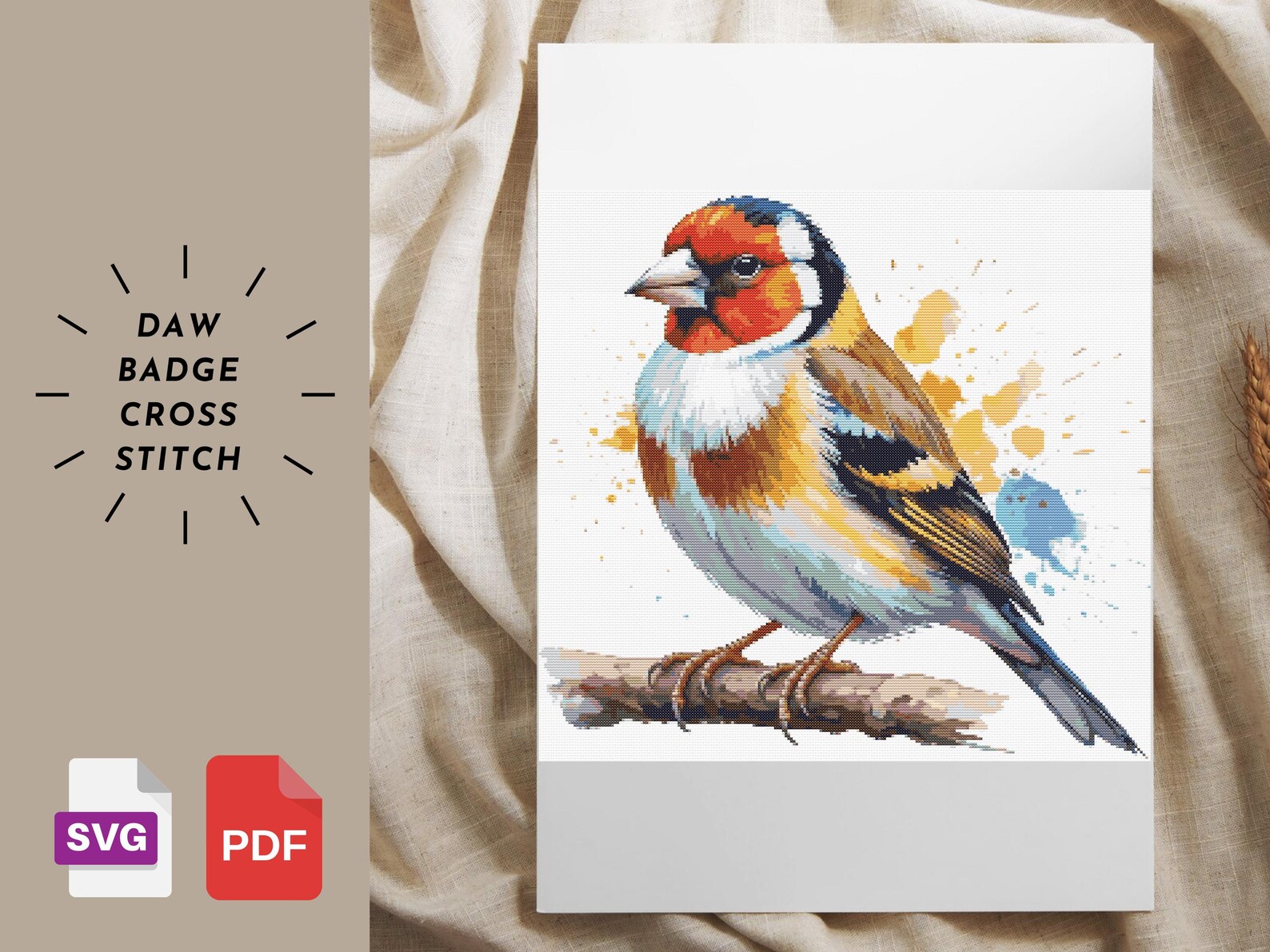 Finch Bird Watercolor Cross Stitch Pattern: Animal Embroidery (PDF) - Etsy