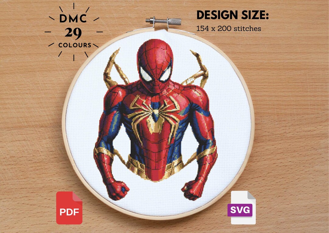 Super Hero Cross Stitch Pattern Cartoon Characters Modern Custom Cross ...