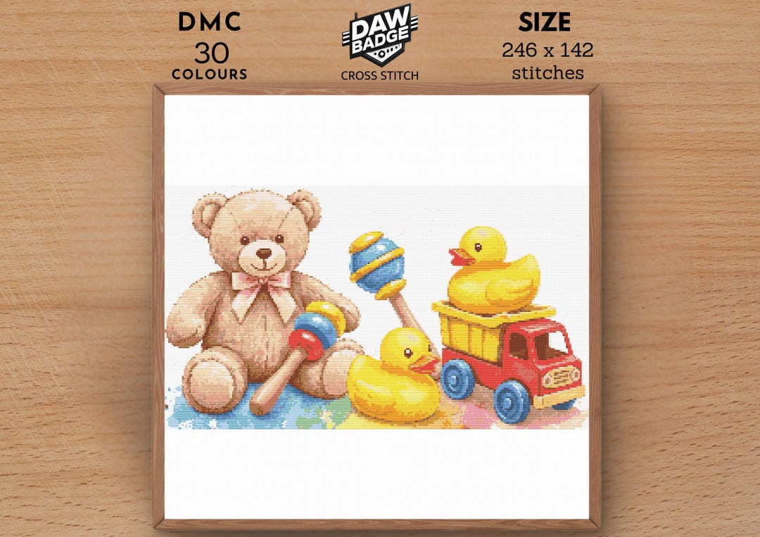 Baby Toys Cross Stitch Pattern: Boho Nursery Decor (PDF/SVG) - Etsy