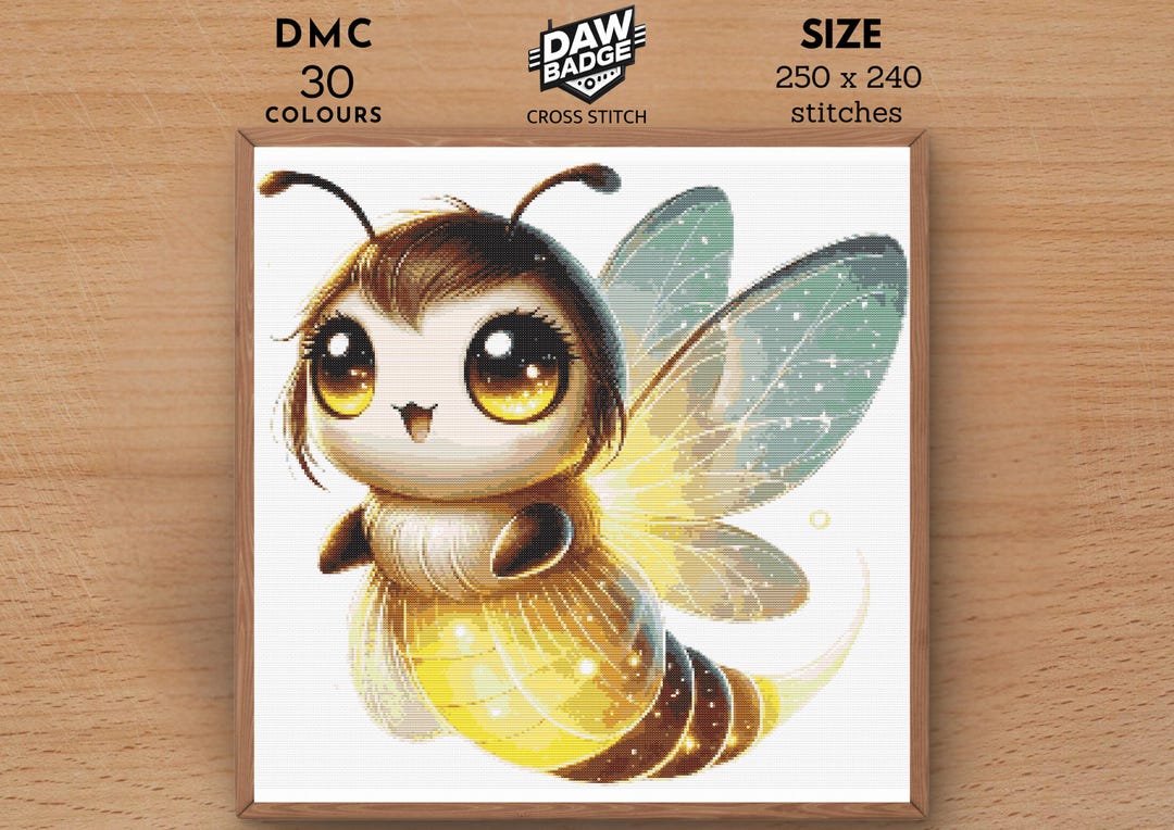Firefly Cross Stitch Pattern: Watercolor Animal Embroidery (PDF Pattern ...