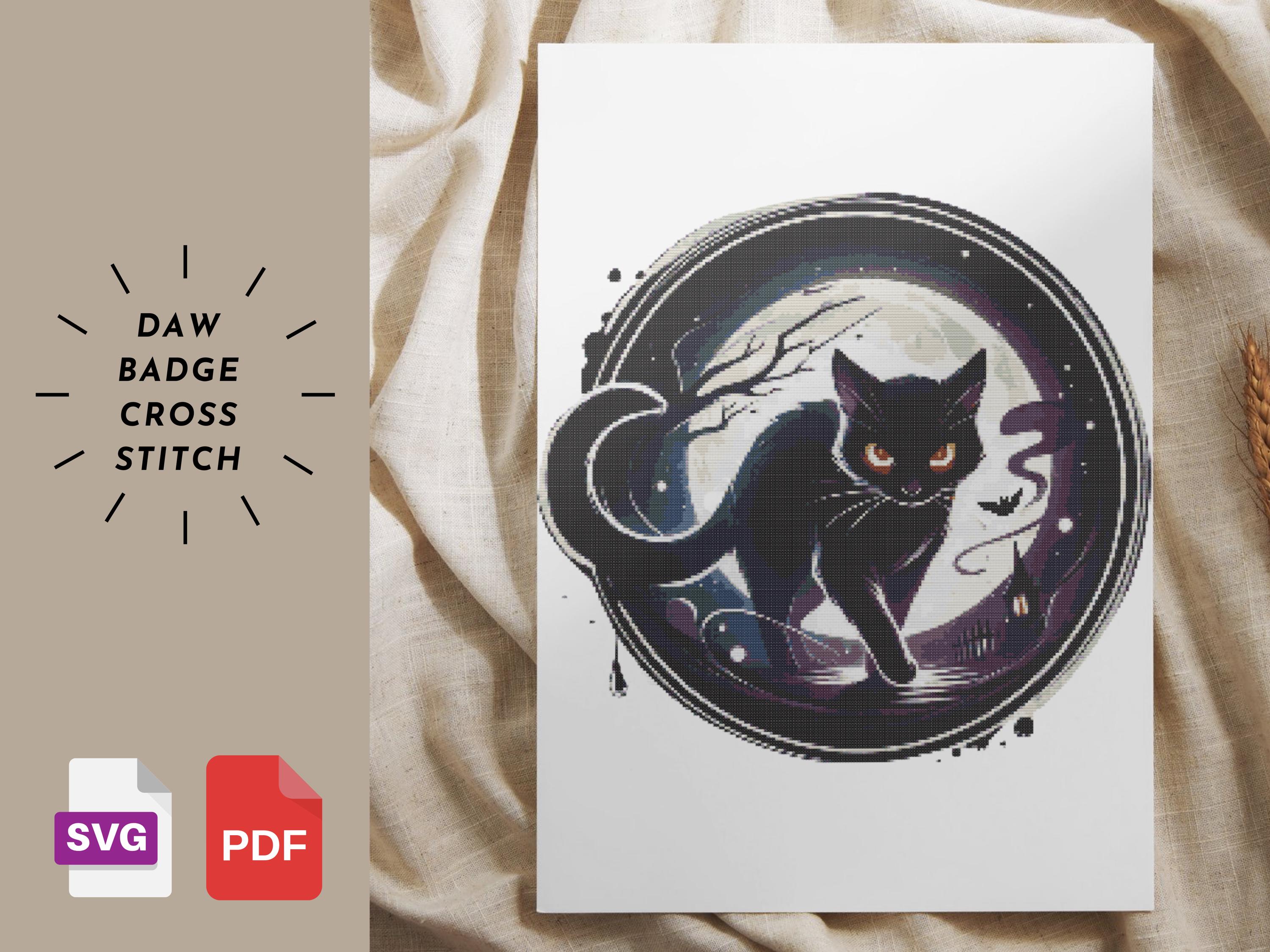 Spooky Cat Cross Stitch Pattern: Halloween Pumpkin Horror (PDF) - Etsy