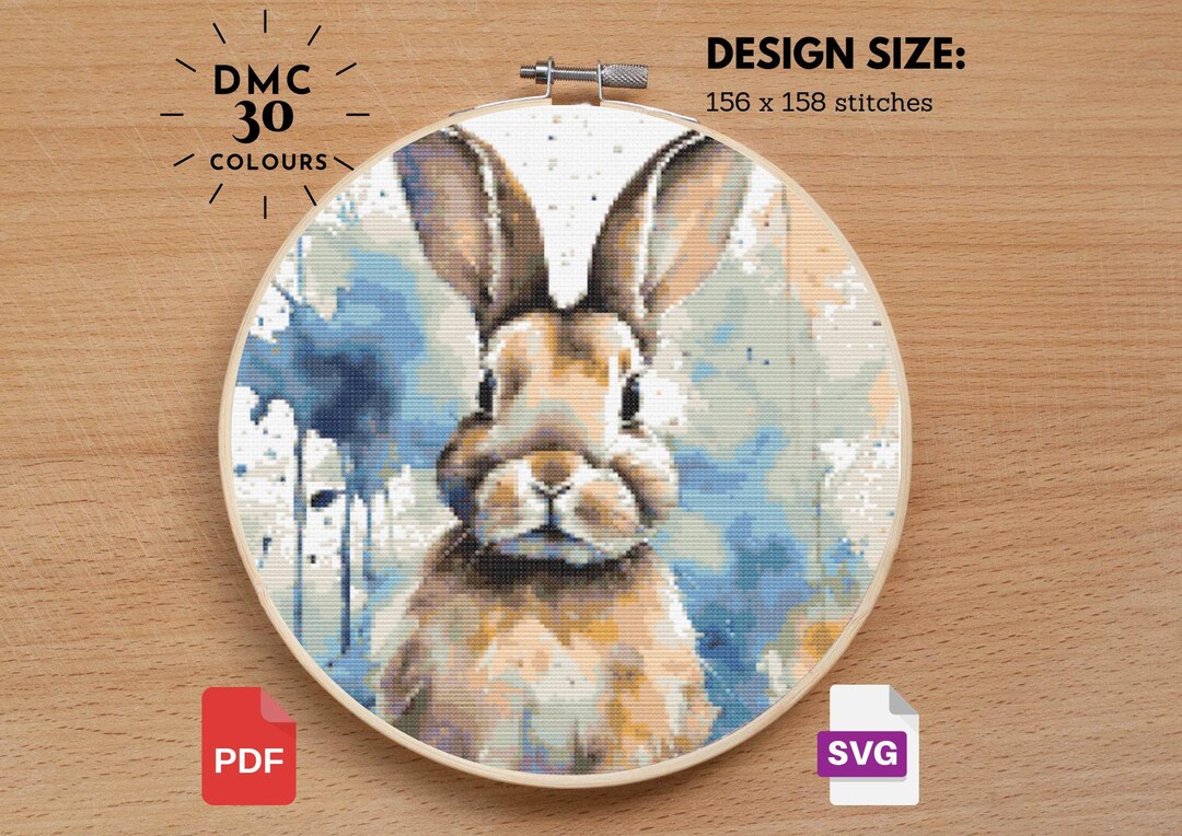 Bunny Cross Stitch Pattern Bunny Pattern Rabbit Cross Stitch Easter ...