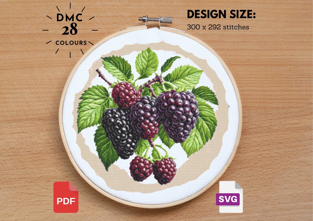 Mulberry Cross Stitch Mulberry Pattern Vegetable Fruit Embroidery Fruit ...
