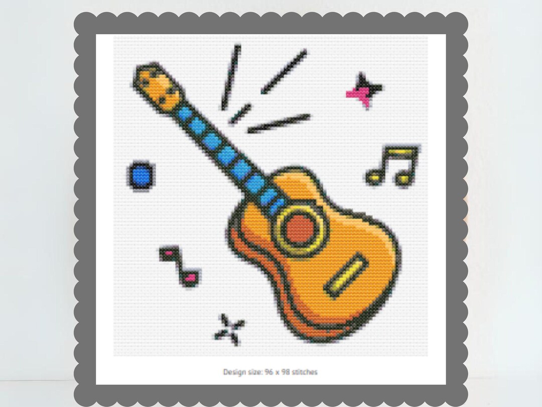 Guitar Cross Stitch Pattern Guitar Cross Stitch Cross Stitch Pattern ...